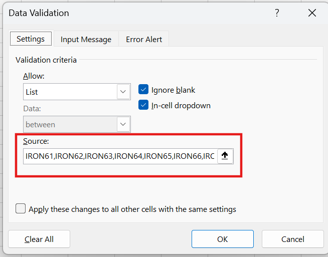 [Public] What is Excel's limitation for data validation lists and how ...